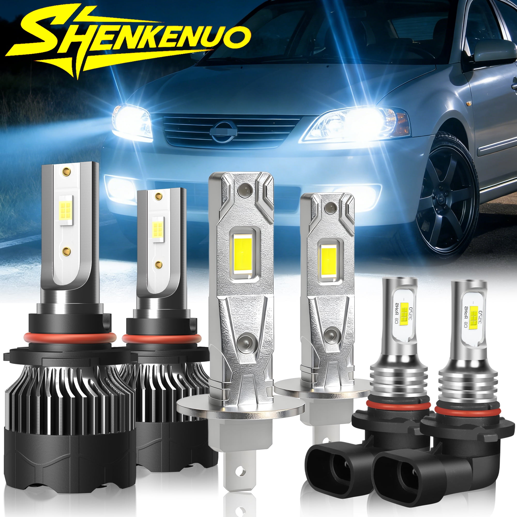 6500K White LED Headlight Conversion Kit Fits Nissan Altima 2002-2004 ...