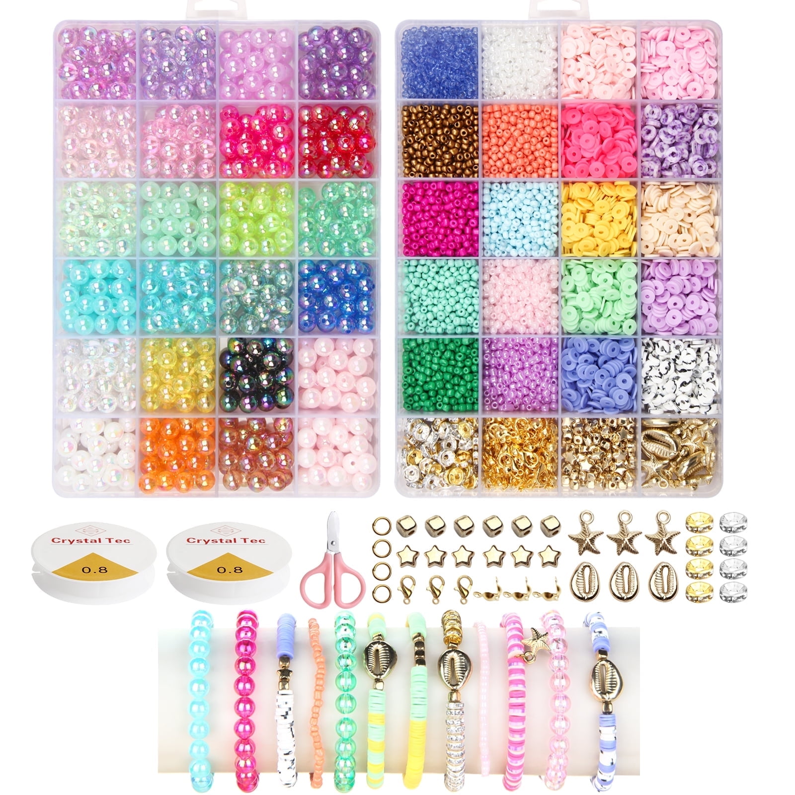 6500Pcs 8mm Pearl Beads for Jewelry Making, Meafeng Polymer Clay Glass ...