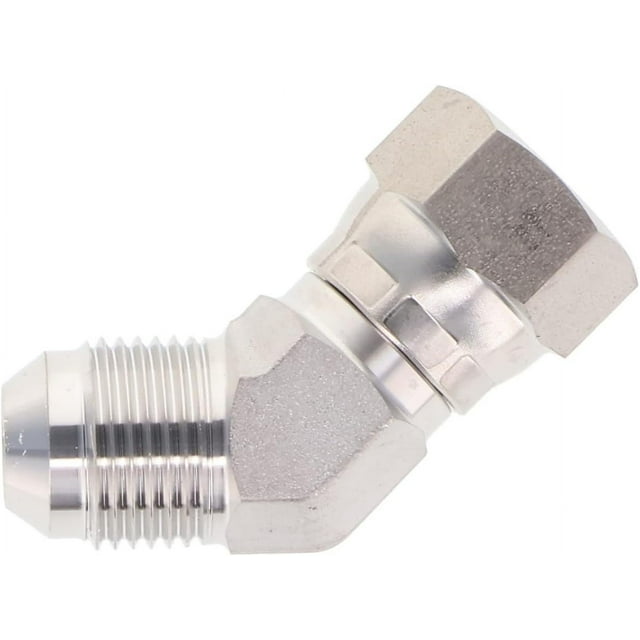 6502-04-04--PK10 45° Elbow 1/4" JIC (7/16"-20 thread) Male x 1/4" JIC (7/16"-20 thread) Female ...