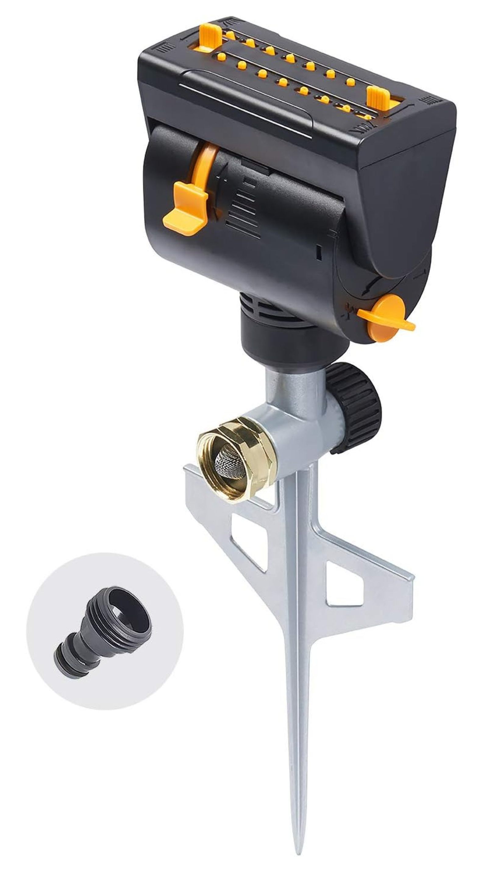 65031-AMZ Mini Oscillating Sprinkler on Step Spike with Product Adapter ...