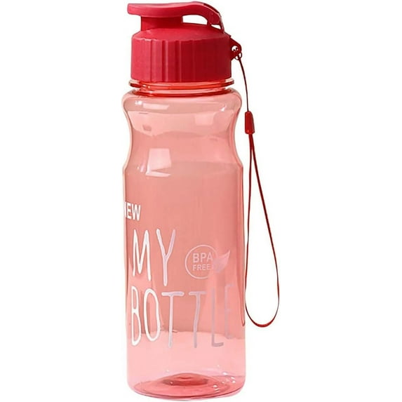 650ML Plastic Sport Water Bottles with Handle Strap, Flip Top ...