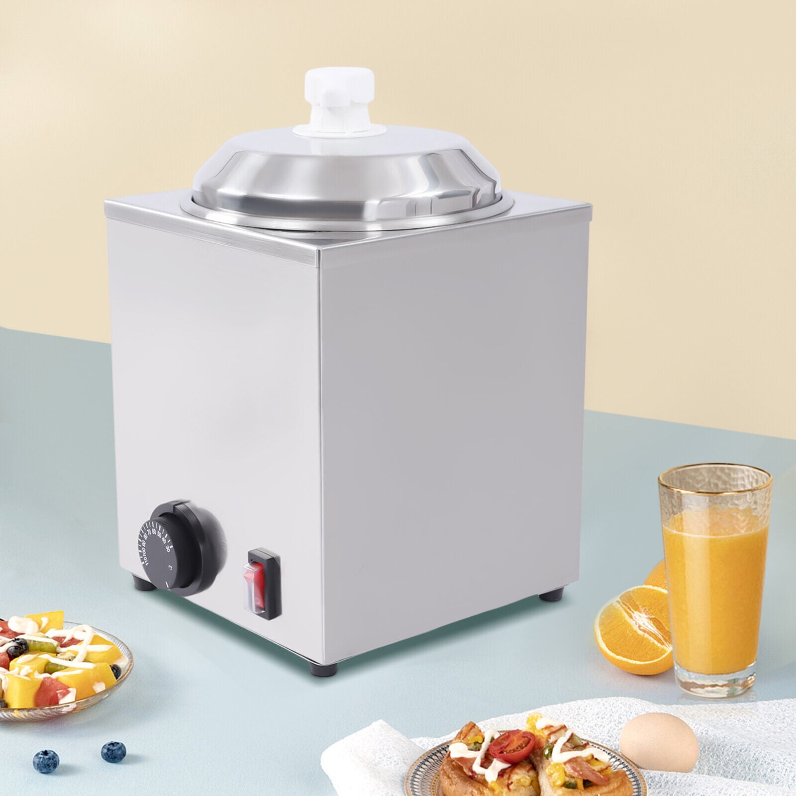 650W 2.4Qt Cheese Sauce Warmer Countertop Single Head Hot Fudge ...