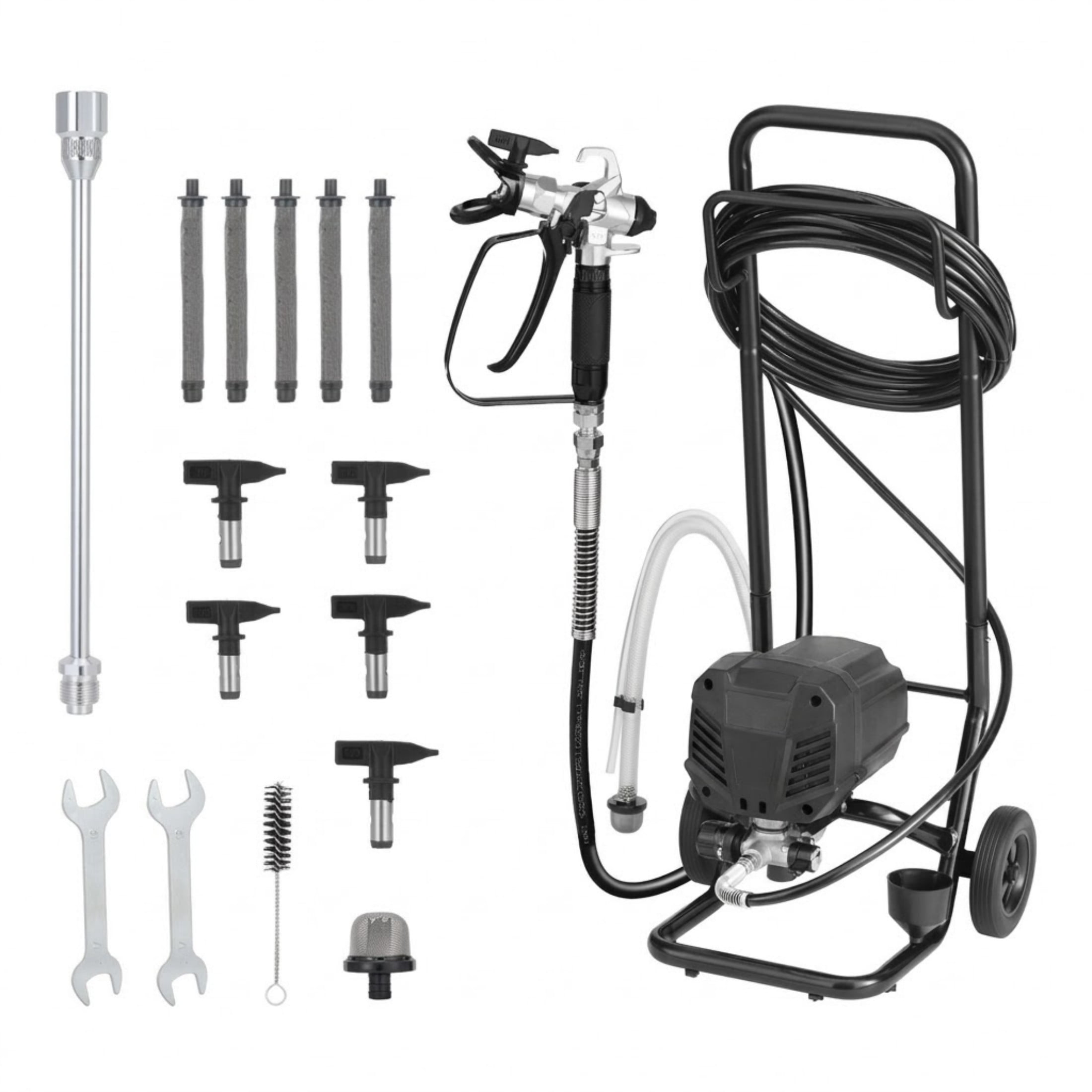 650W 3000PSI Stand Airless Paint Sprayer with Cart, High Pressure ...