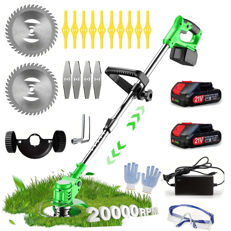 650W Cordless weed wacker, 3 in 1 Electric battery weed eater, 21V Weed ...
