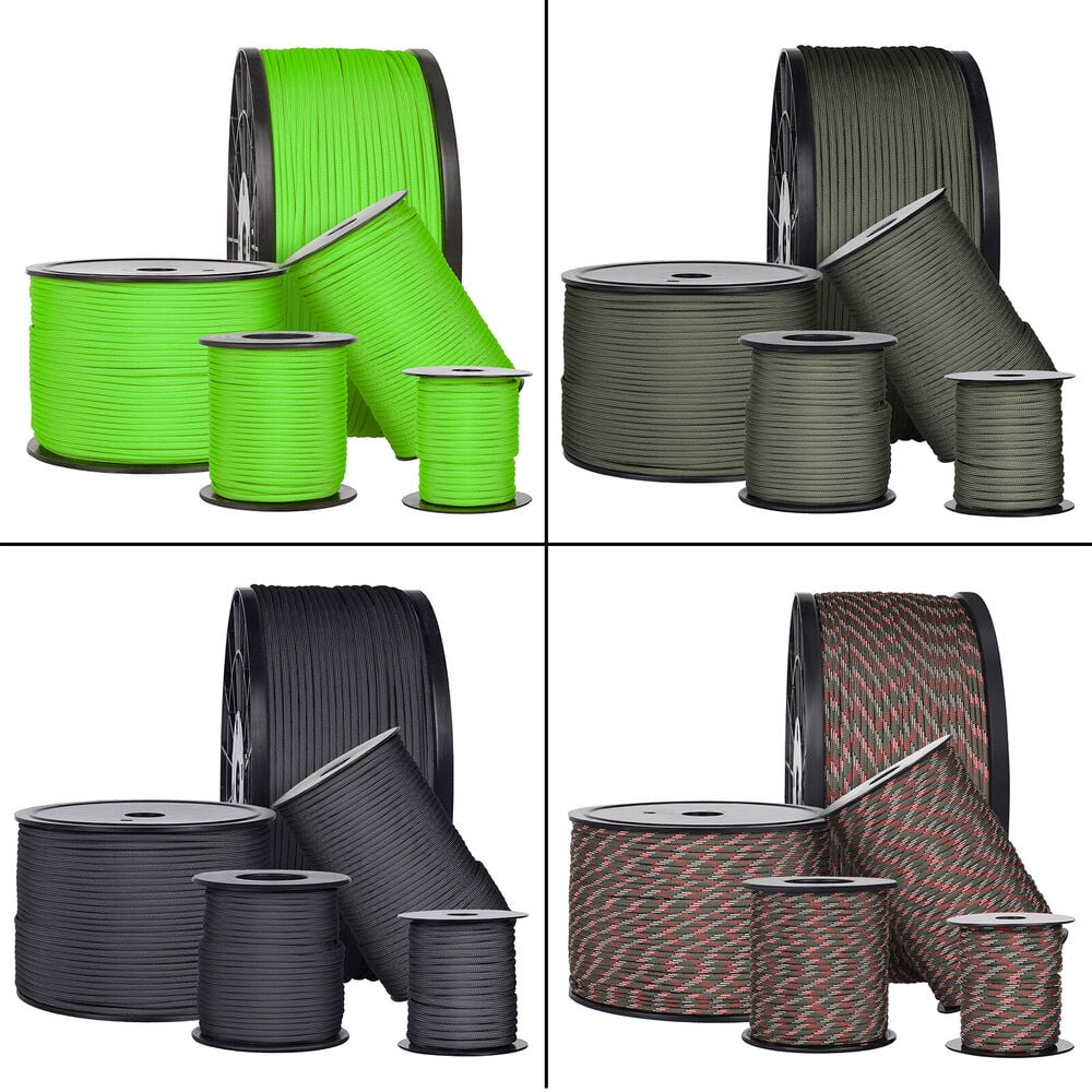 650lb Heavy Duty Paracord in Spool 9-Strand Core Parachute Rope Lanyard ...