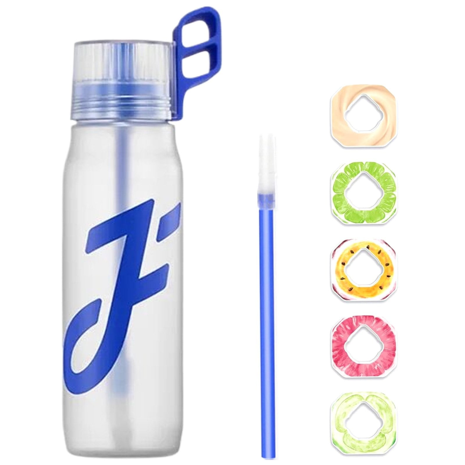 650ml Air Water Bottle with 5 Fruit Fragrance Rings, Portable Plastic ...