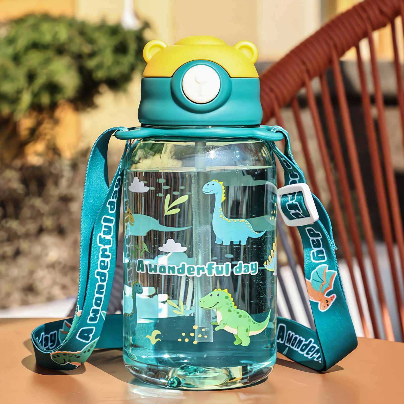 650ml Cute Kids Water Bottle with Straw Free BPA Leakproof Outdoor ...