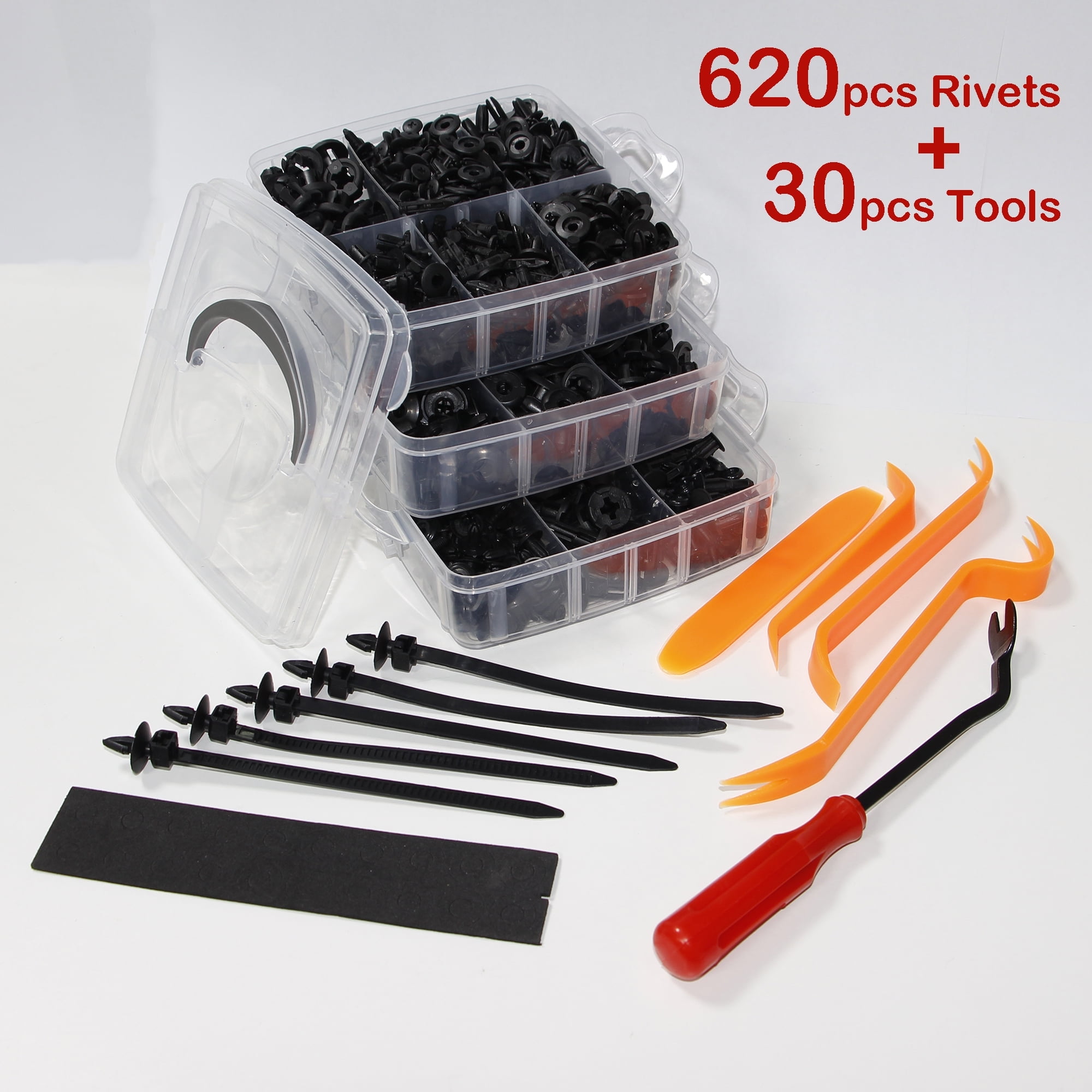 650pcs Plastic Rivets Tools Kit Split Push-type Rivets for Car ...