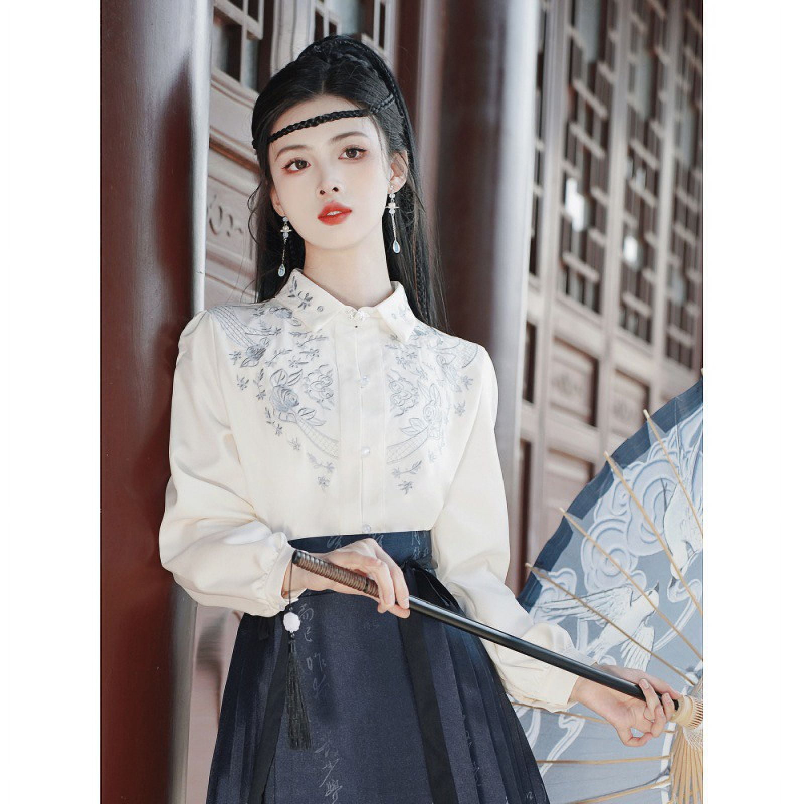 6510 shot Chinese style Hanfu Han element embroidery long sleeve ...