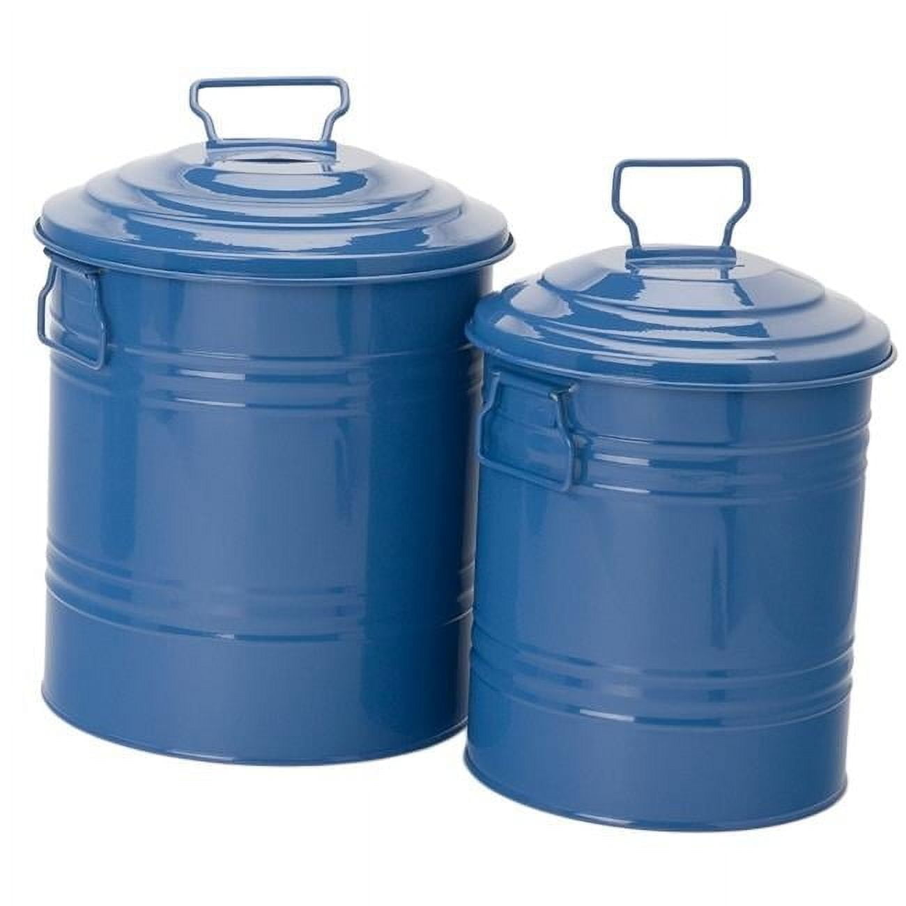 6515E B S-2 Enameled Galvanized Steel Storage Container - Set of 2 ...