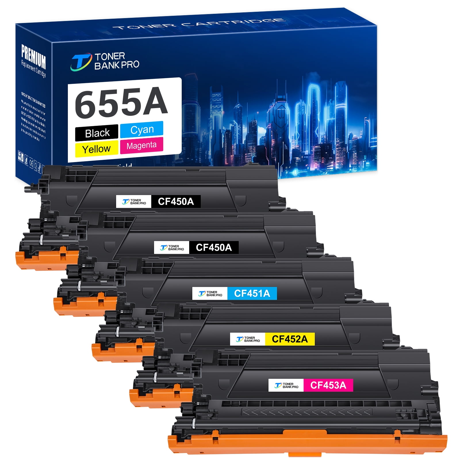 Toner Bank 655A Compatible Toner Cartridge 5-Pack for HP LaserJet ...
