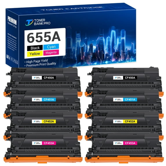 655A Toner Cartridge Set Compatible for HP 655A CF450A Color LaserJet ...