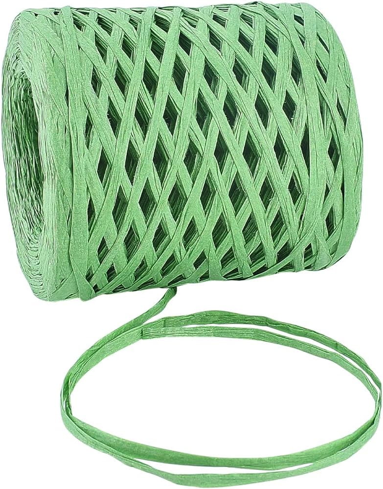 656Ft Raffia Paper Ribbon for Gift Wrapping Crafts Green Christmas Gift ...