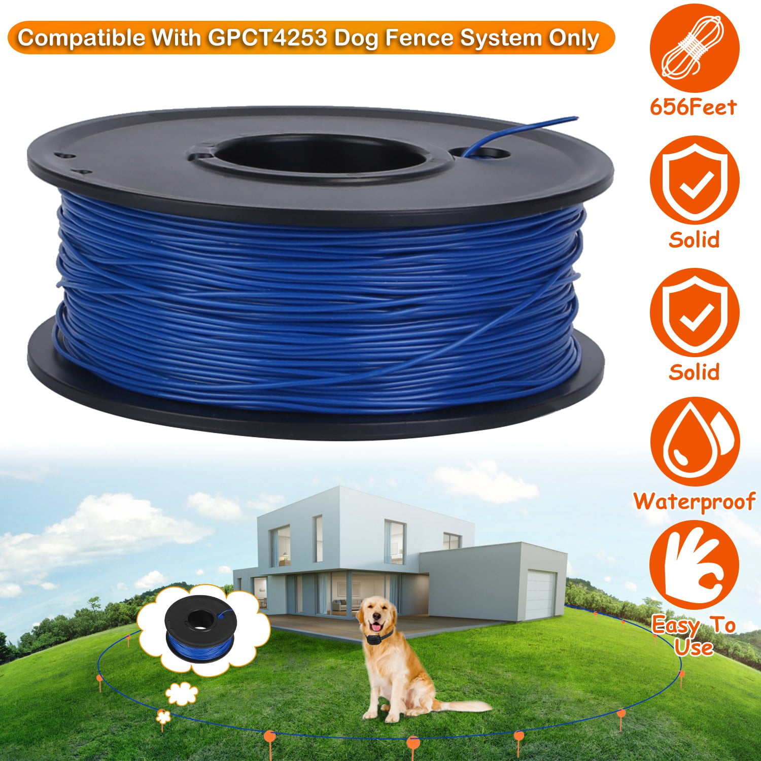 656ft Underground Dog Fence Wire TeqHome 1.2cm Aluminum Boundary Wire ...