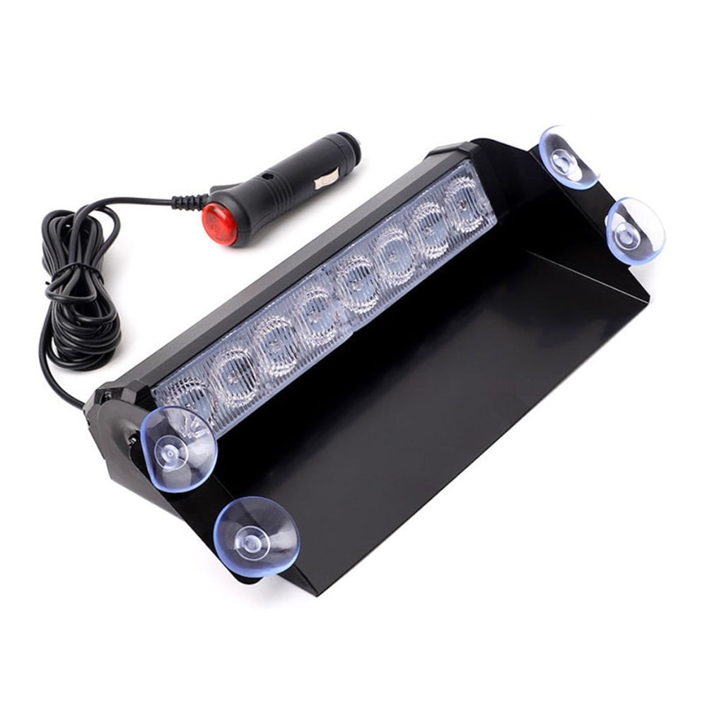 6588 Car Truck Strobe Light 8 LED Suction Cup Lamp Front Windshield Traffic Advisor Safety ...