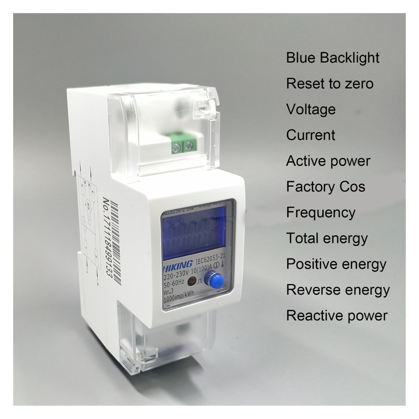 65A 100A 50Hz 60HZ Voltage Current Positive Reverse Active Reactive Power Single Phase Din Rail ...