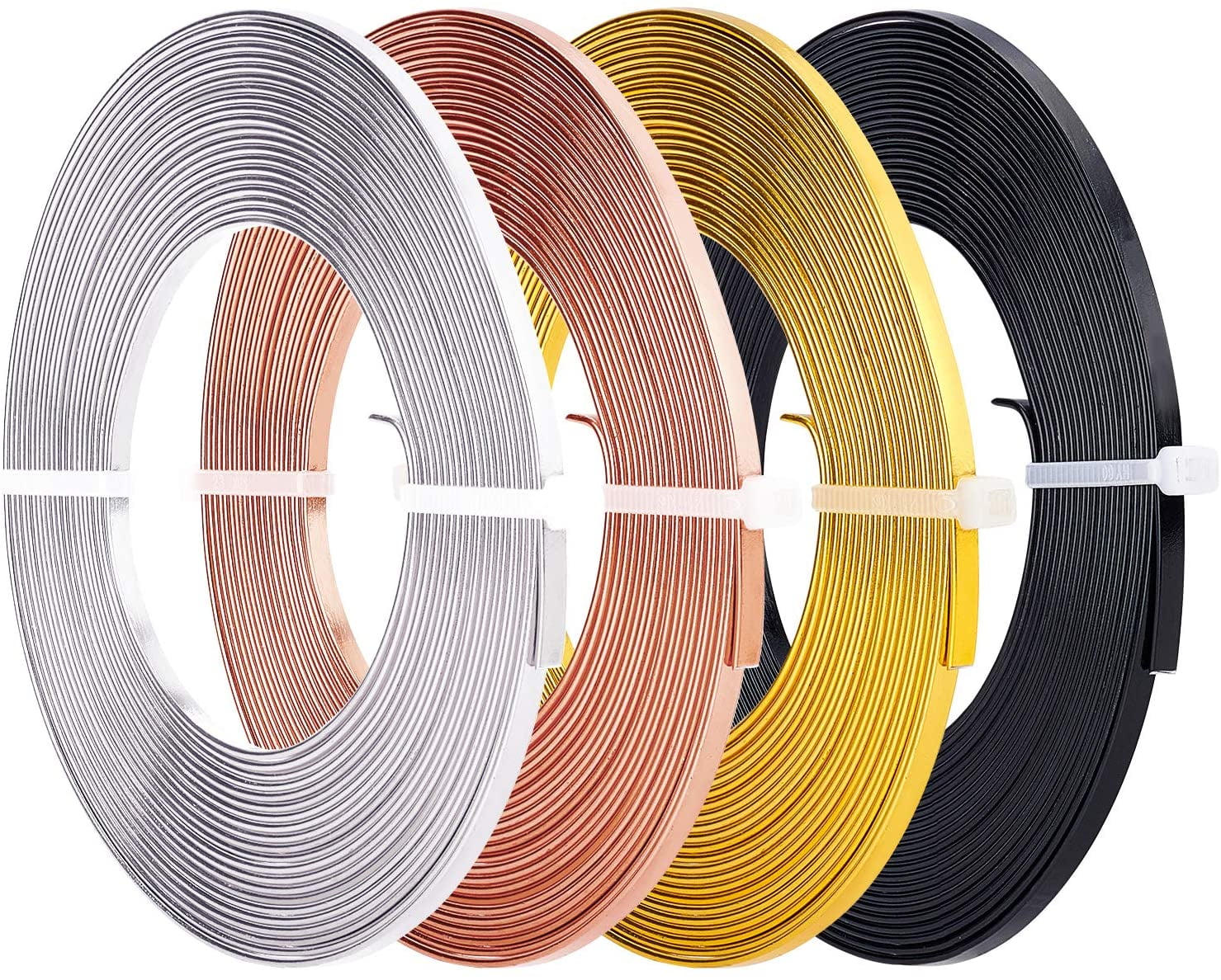 65Feet 3mm 4-Colors Aluminum Flat Bendable Craft Wire for Bezel Jewelry ...