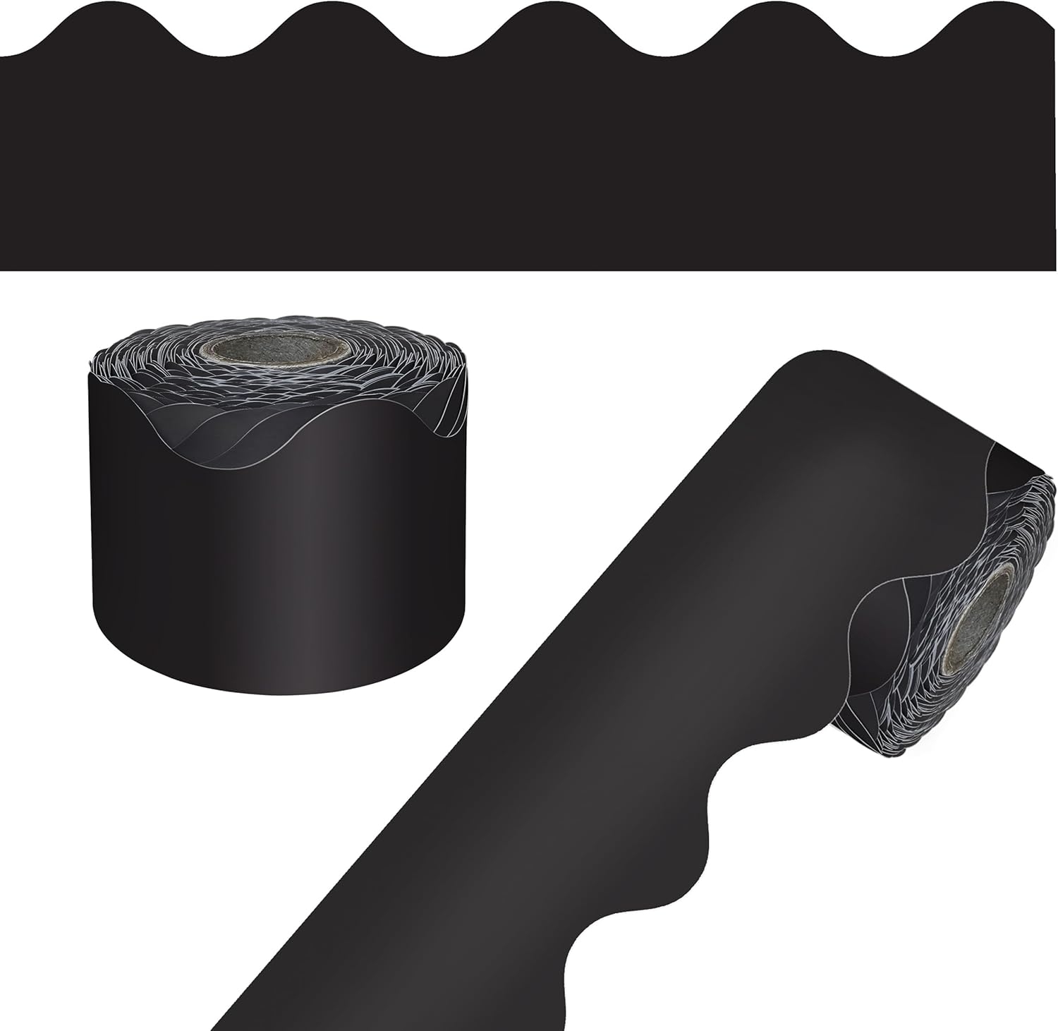 65Ft of Black Bulletin Board Borders, 1 Roll of Scalloped Trim for ...