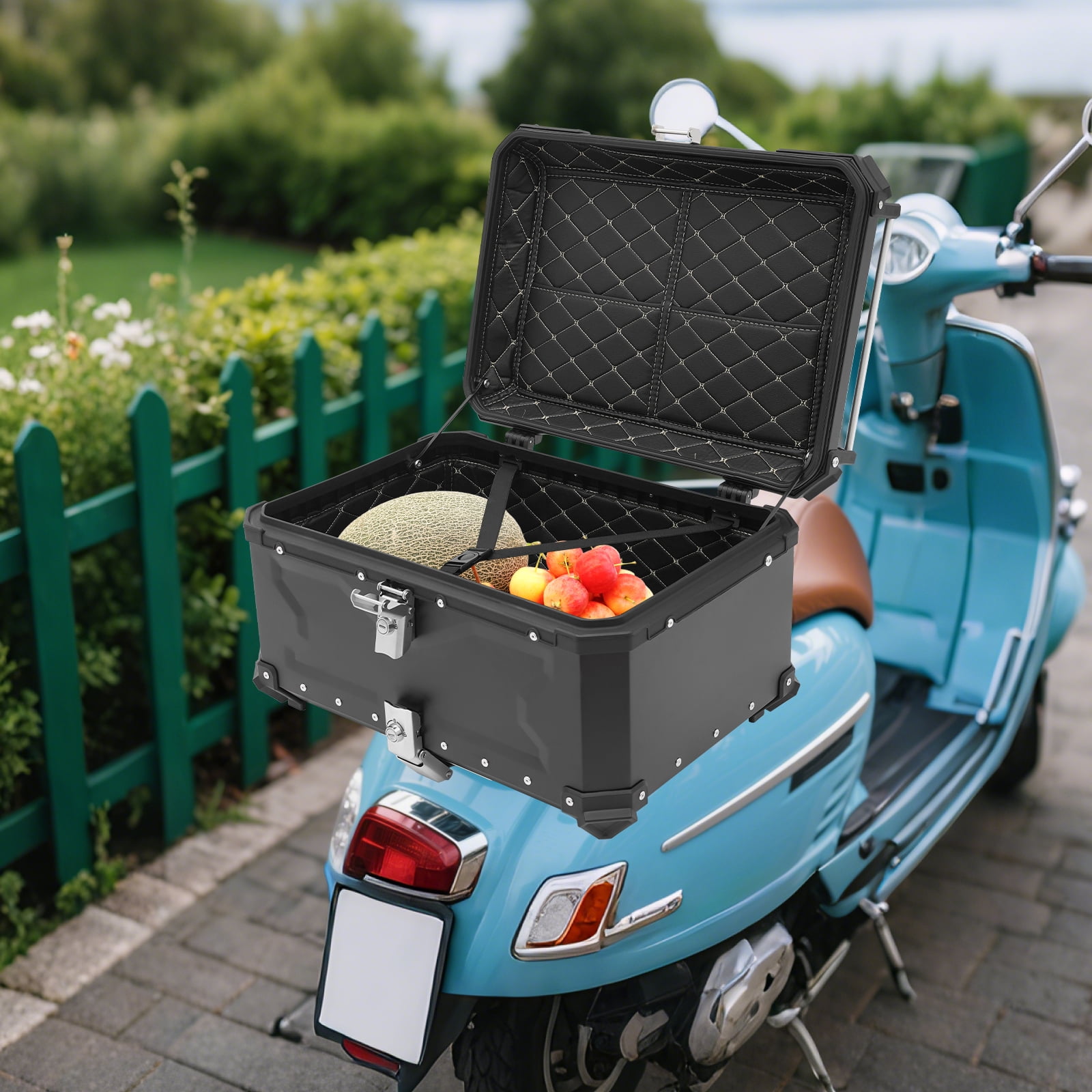 65L 14.3 Gal Large Capacity Metal Motorcycle Top Case Waterproof ...