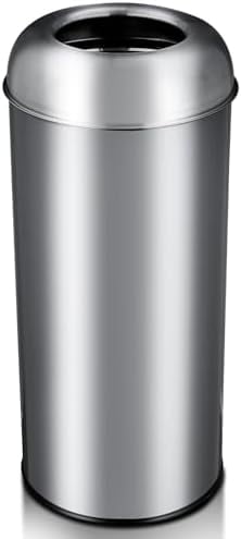 65L/17Gal Open Commercial/Kitchen Trash Can, Fingerprint-Resistant Bin ...
