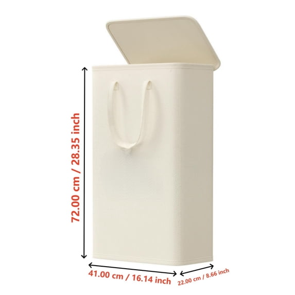 65L Covered Laundry Basket Large Capacity Space Saving Portable Clothes ...