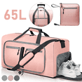 DAKOMM Travel Duffle Bag, 65L, Foldable & Water-Resistant Pink ...