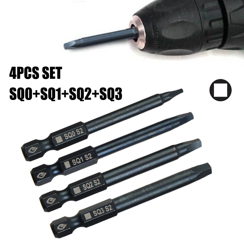 65mm SQ0 SQ1 SQ2 Square Head Screwdriver Bits Set Hex Shank Magnetic ...