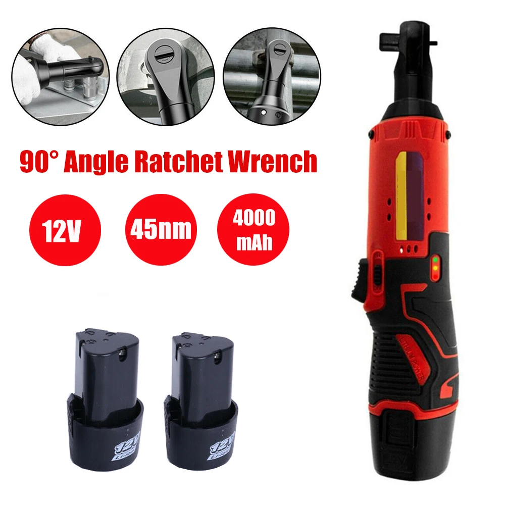 65N.m 3/8" Angle Ratchet Wrench Cordless Electric Right Angle Wrench ...