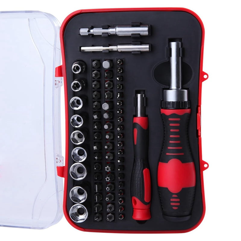 65PCS Ratcheting Screwdriver Bits & Socket Set, Multi Screwdriver Tool ...