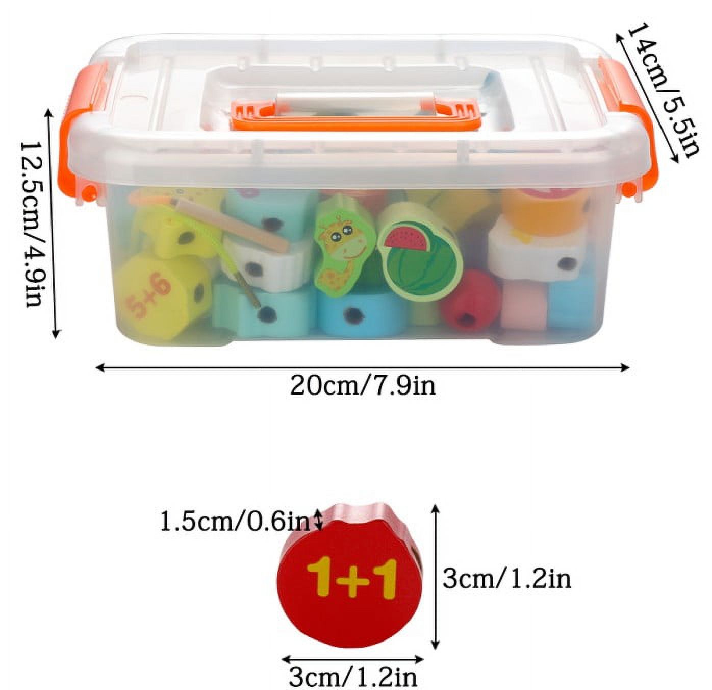 65Pcs Lacing Toy Wooden String Animal Fruits Vegetable Vehicles Lacing ...