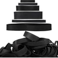 65Pcs Rubber Bands Assorted Sizes Black 6 sizes 1.5in 2in size 82 size ...