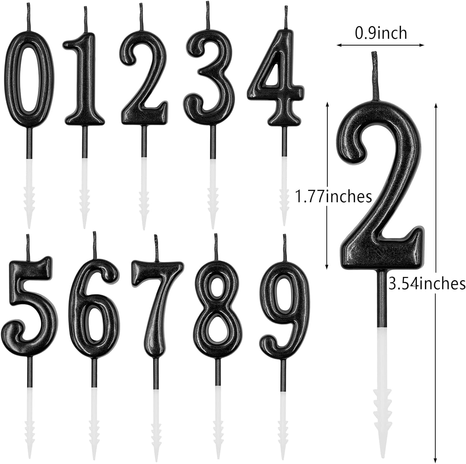 65Th & 56Th Birthday Candles, Black Number 65 56 Candle For Cake, Happy ...