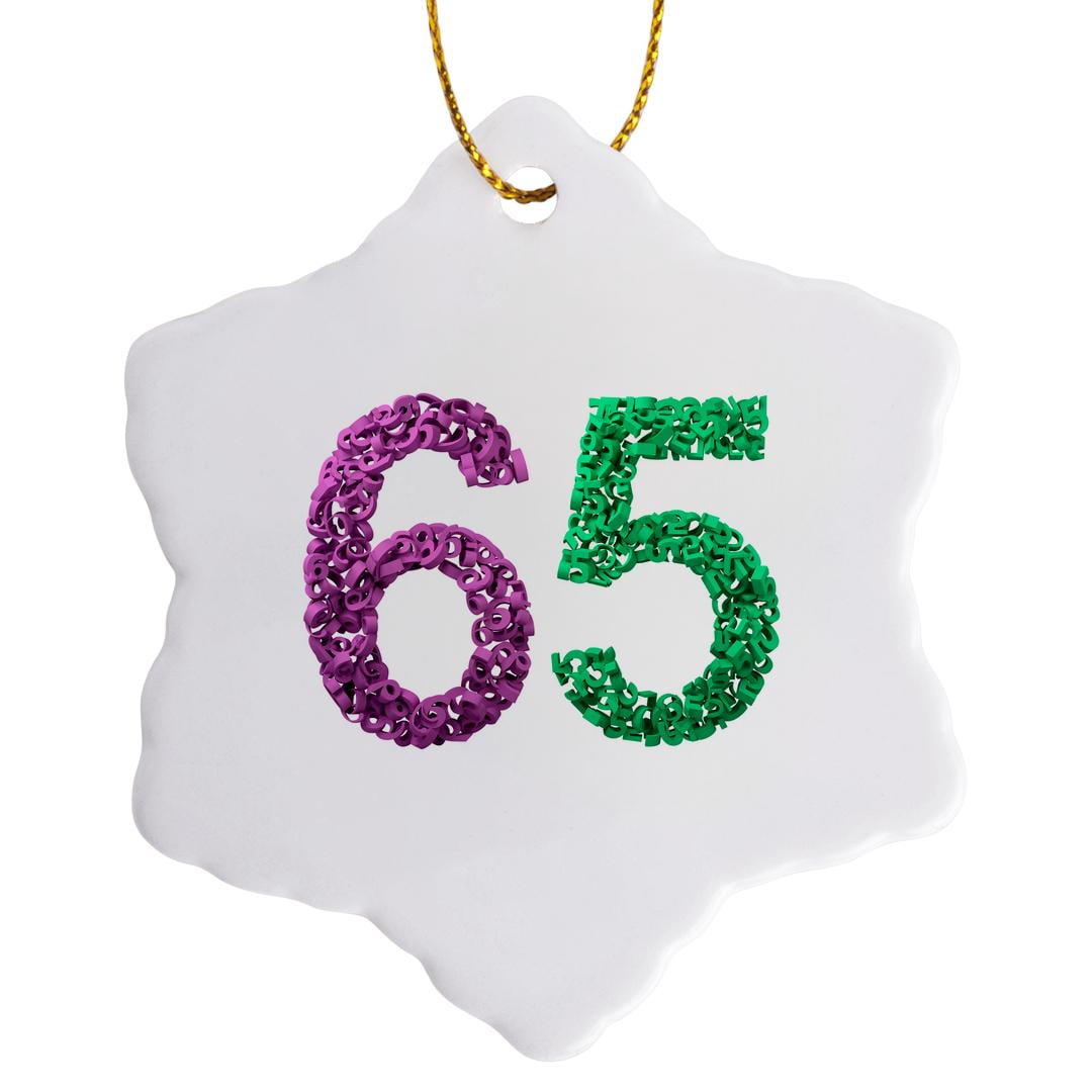 3drose, 65th Anniversary. Intricate Numbers Design., 3 inch Snowflake ...