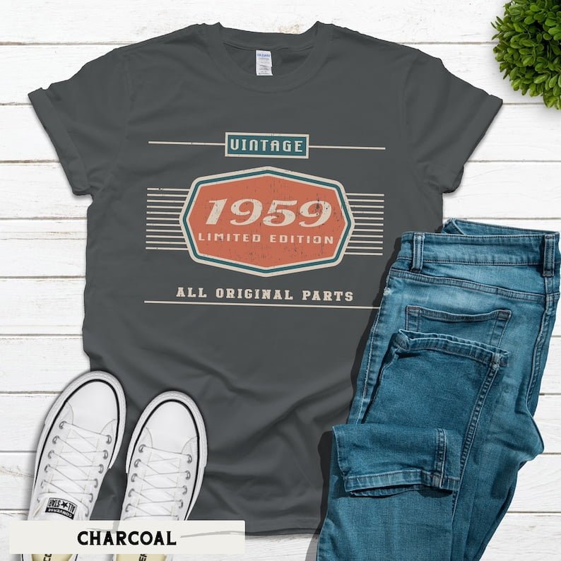65Th Birthday Gift, 65Th Birthday Shirt, Born In 1959 Birthday Tee ...