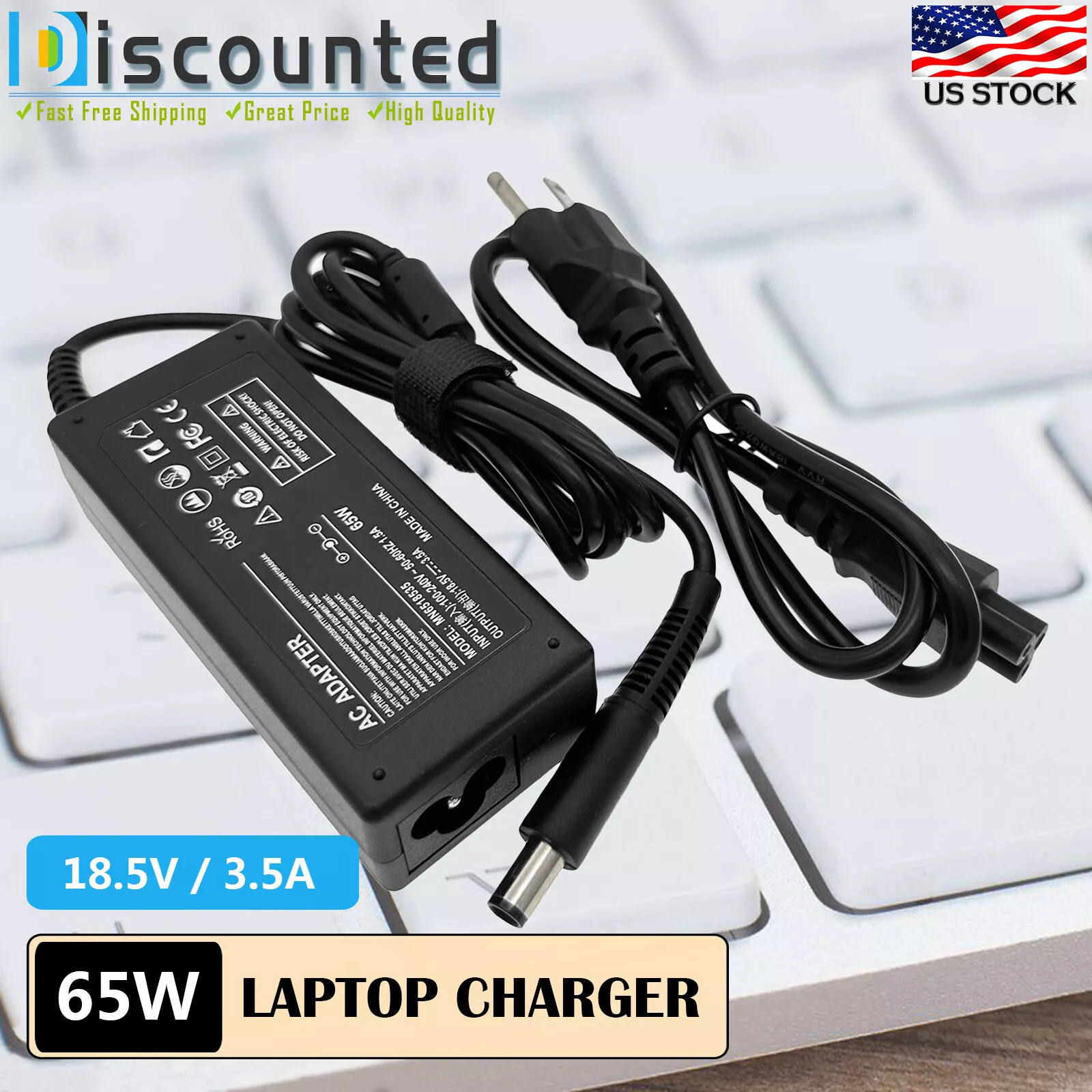 65W AC Power Adapter Charger Supply Cord For HP Envy m6-1100 m6-1200 ...