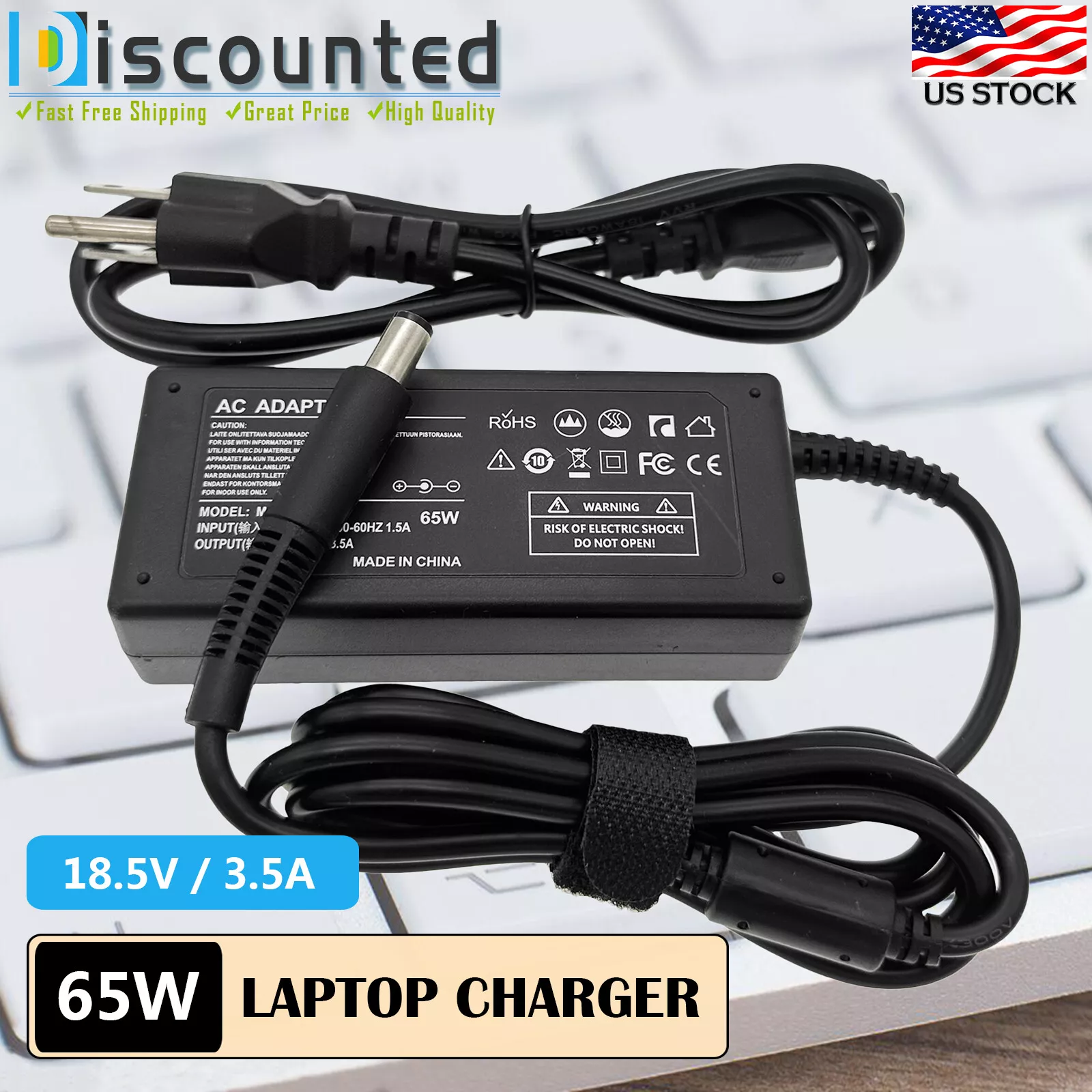 65W AC Power Adapter for HP Prodesk 600 G1 G2 G3 G4 G5 G6 Desktop Mini ...