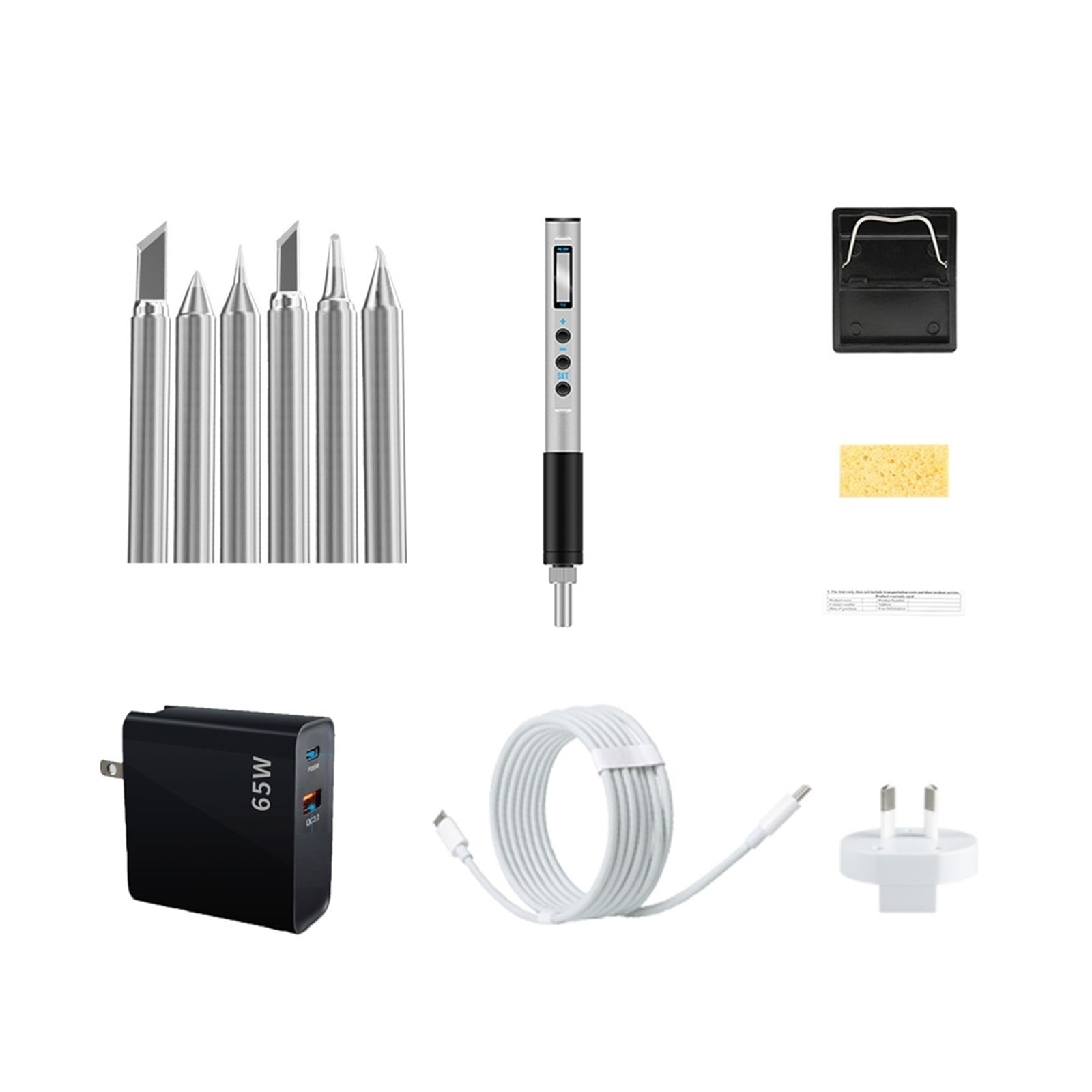 65W Electric Soldering Iron,OLED Display Welding Pen Fast Melting Tin Welding Tool Hand-held ...