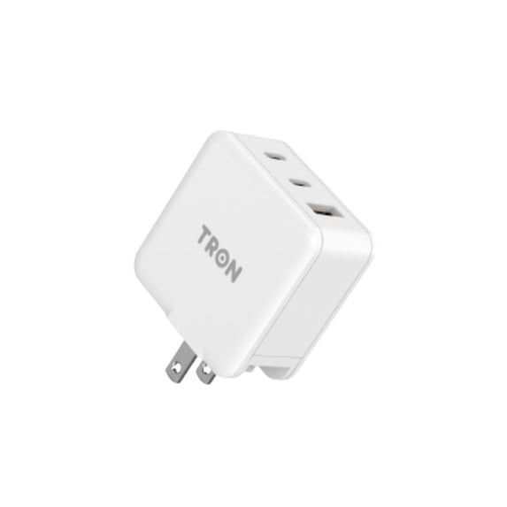 65W GaN 3-Port Power Adapter | Dual USB-C + USB-A | Laptop Fast ...