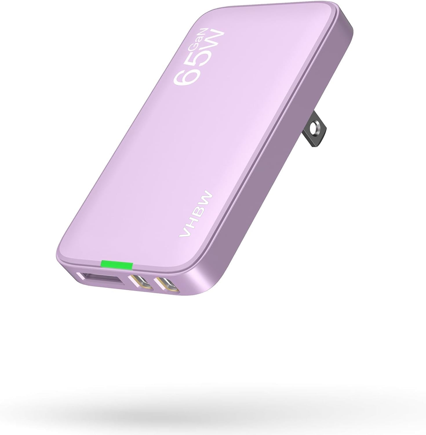 VHBW 65W GaN USB C Charger, 3 Port Flat USB Wall Charger, Foldable Plug ...