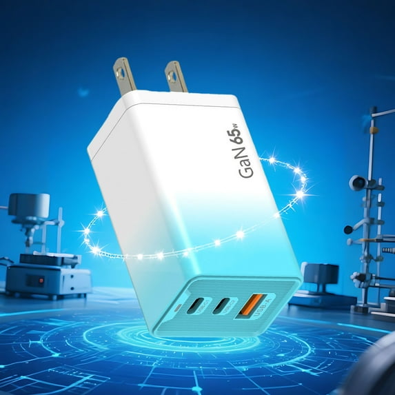 65W Gradient Multi-Port Charger QC3.0 Fast Charging Head With LED ...