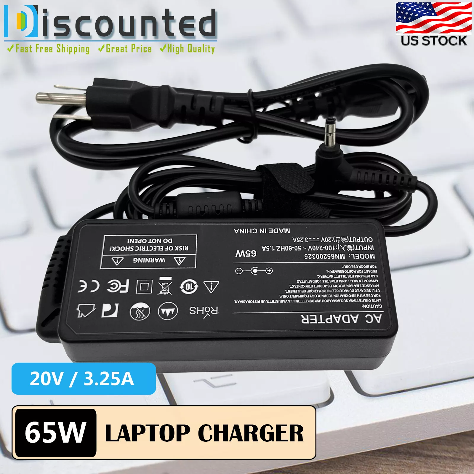 65W Laptop Charger AC Adapter ADLX65CLGC2A For Lenovo Ideapad Flex 4/5 ...