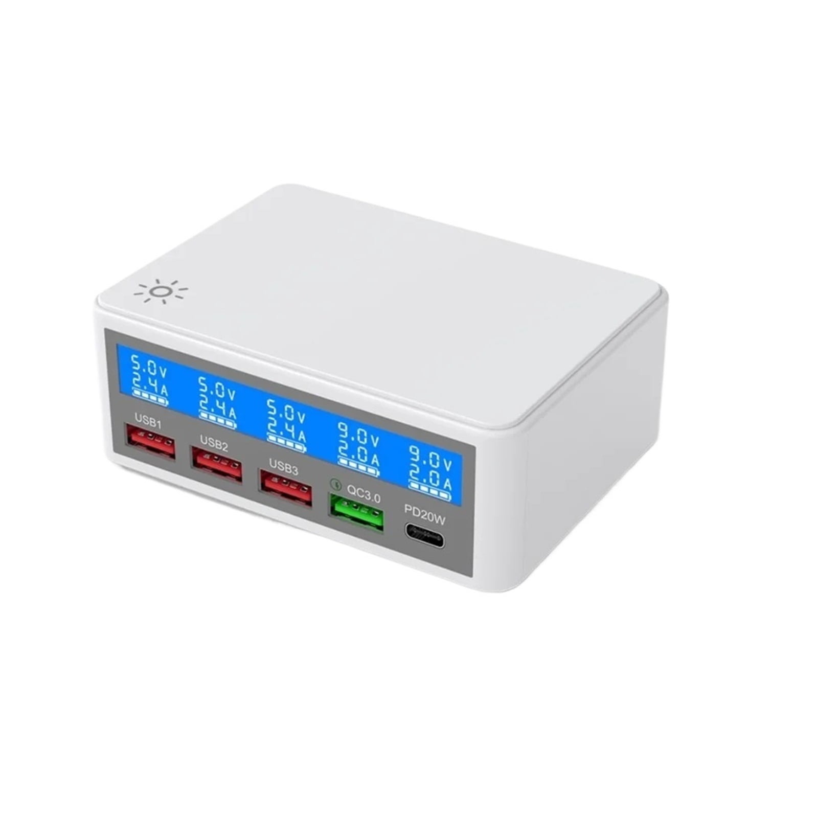 65W PD QC Fast USB Charger 5 Ports Smart Charge Station Hub Quick ...