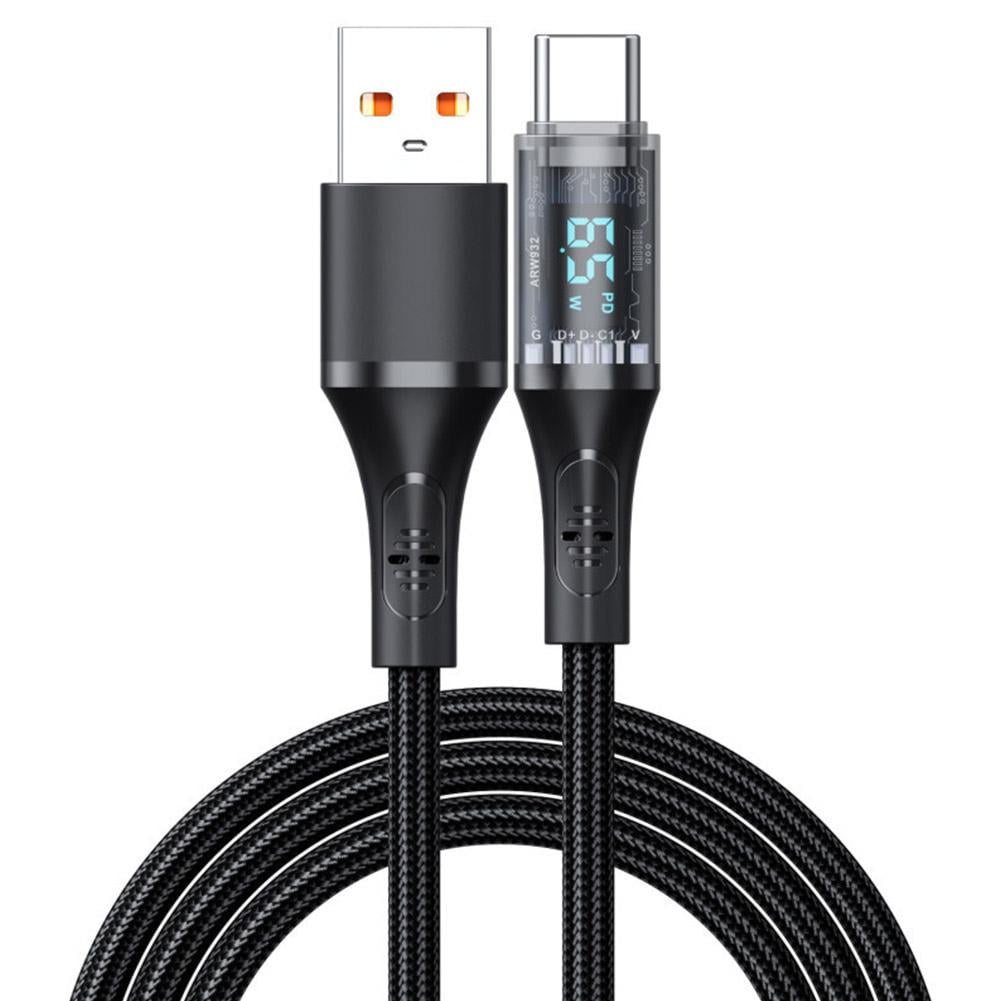 65W PD USB C Cable with Digital Display Super Fast C Type Charging Data ...