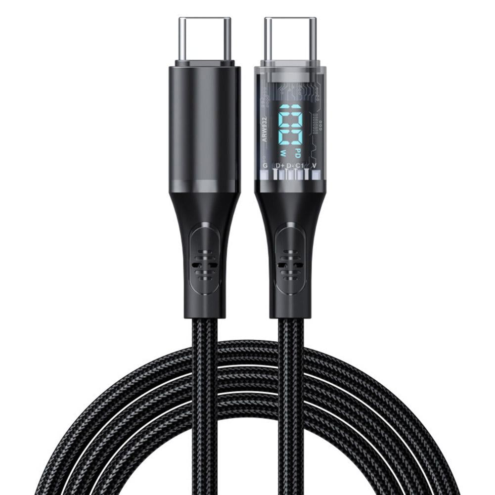 65W PD USB C Cable with Digital Display Super Fast Charging Type C Data ...