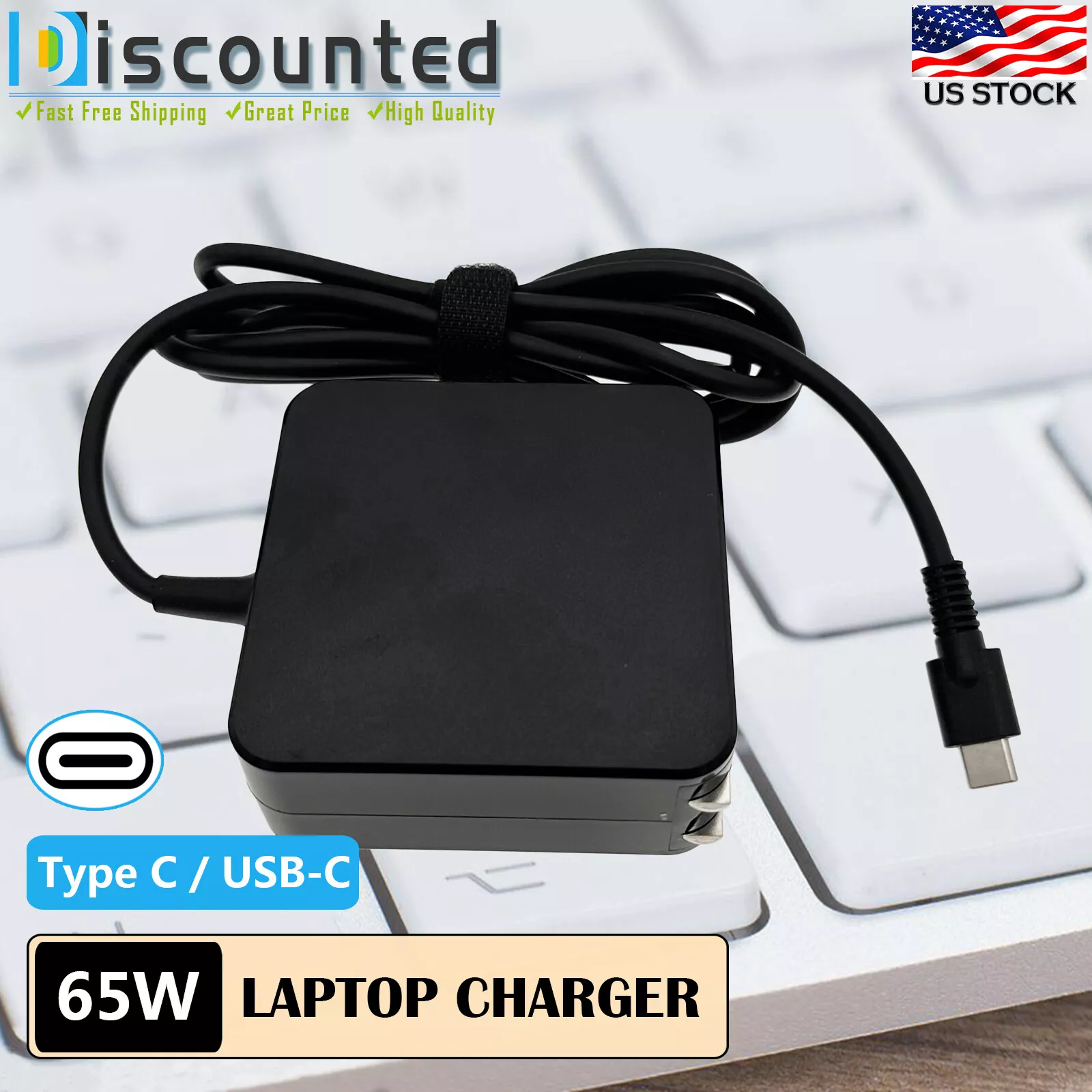 65W USB-C AC Adapter Charger 925740-004 for HP Pro X2 612 G2 / Elite X2 1012 G2 - Walmart.com