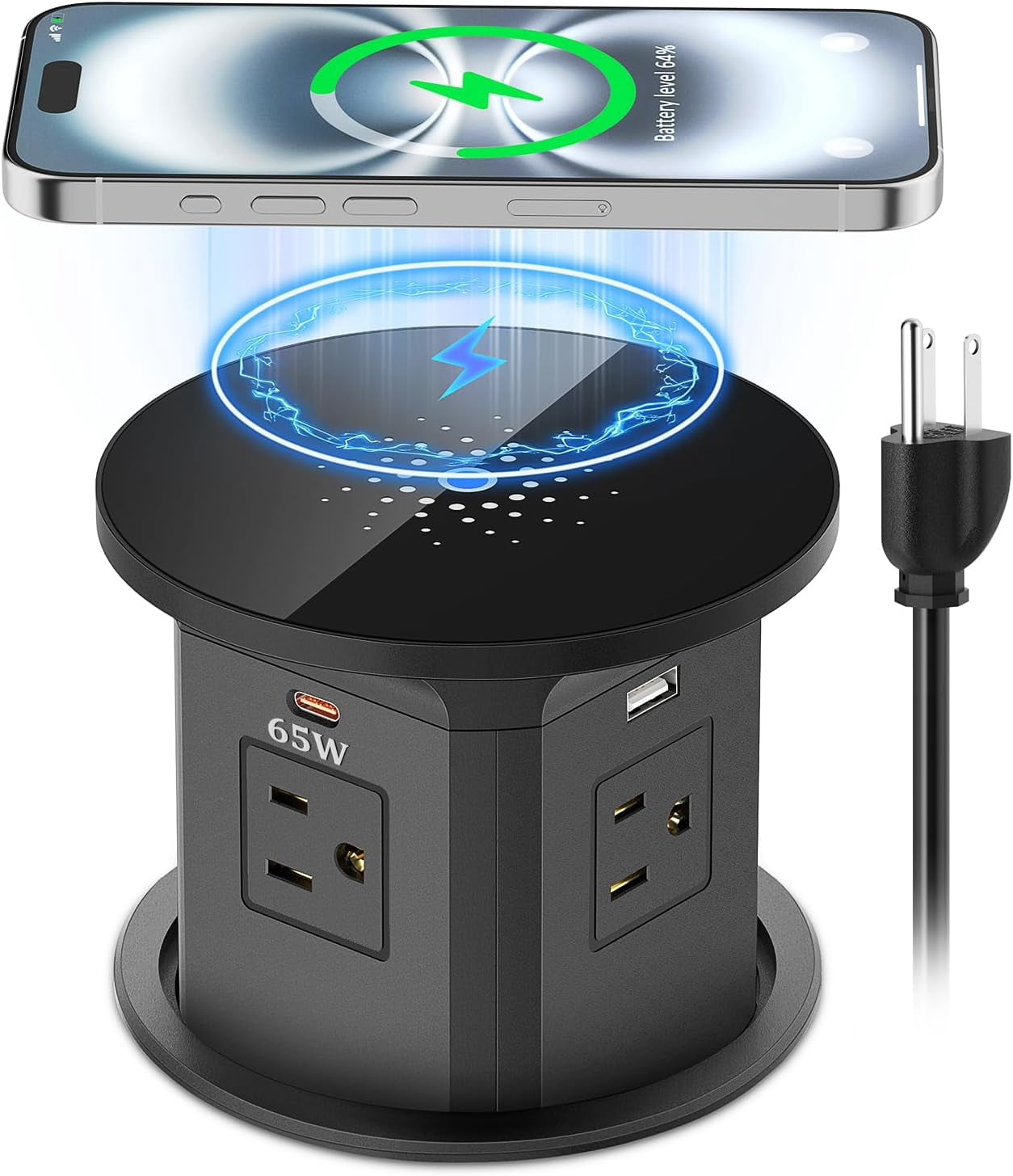 65W USB C Pop Up Outlet for Countertop, 9-in-1 Outlets with 10W ...