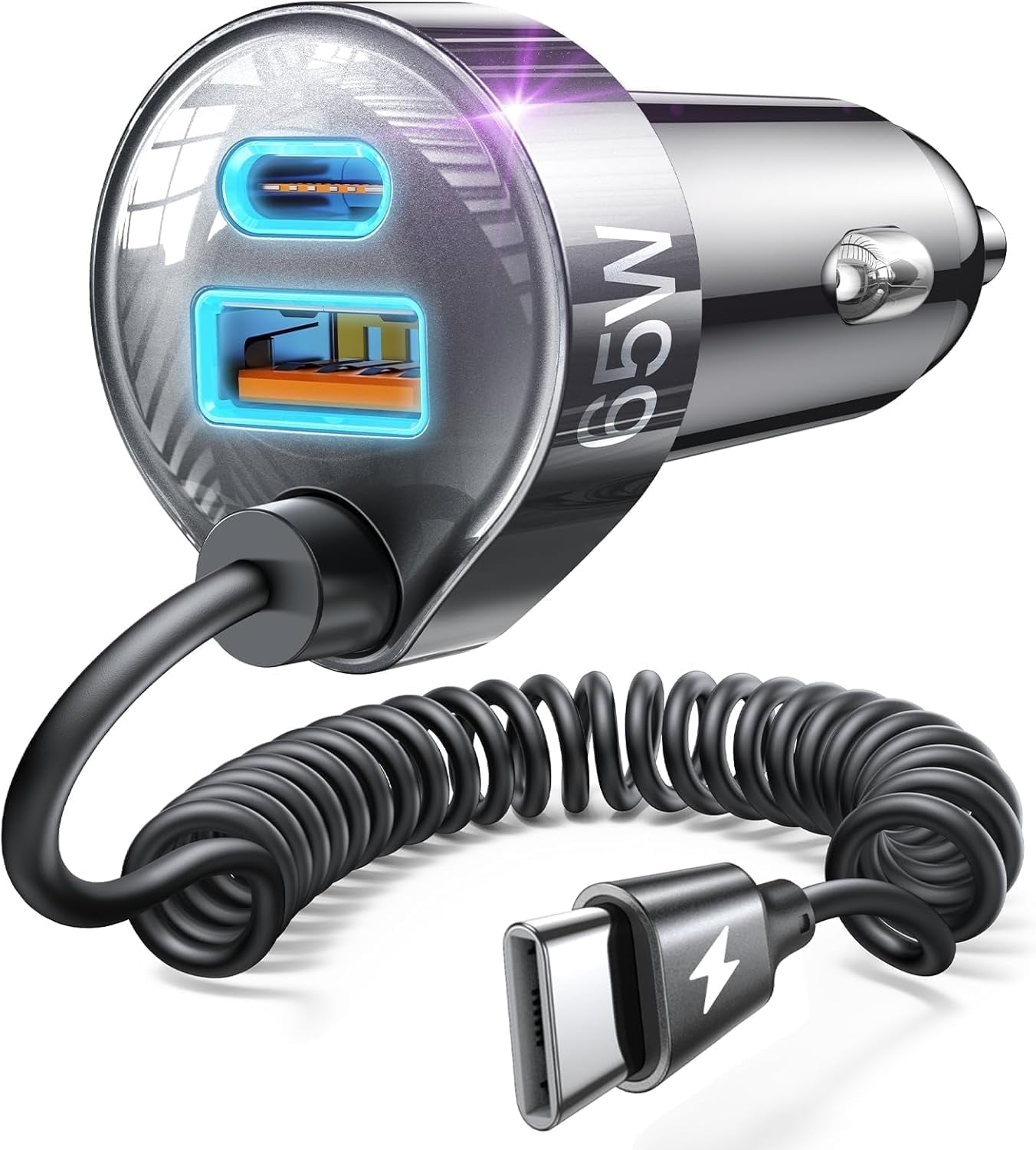 65W for iPhone 17 16 15 Pro Max Car Charger USB C Fast Charging,Super ...