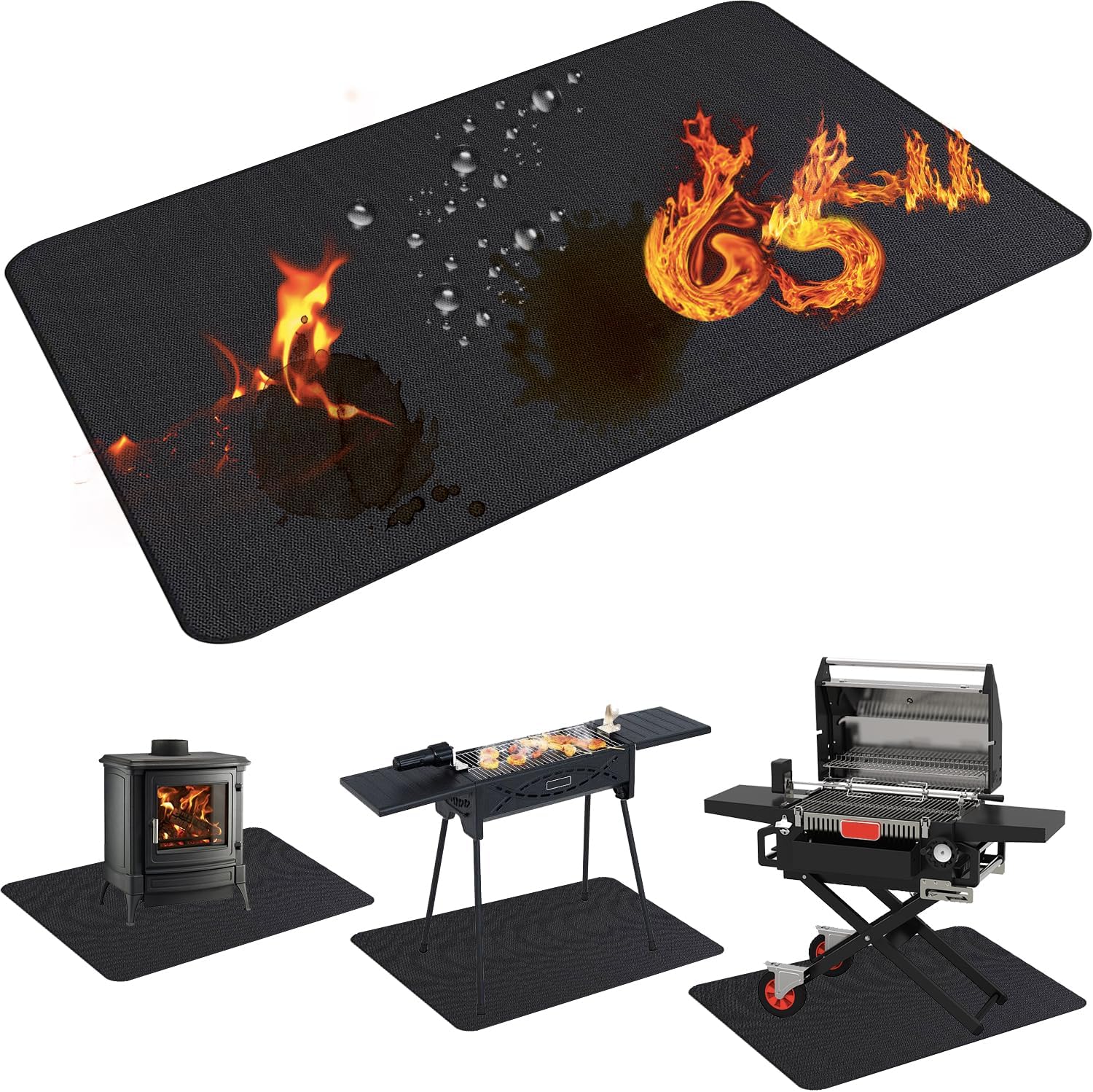65X48in Grill Mats for Outdoor Grill,Fits Most Grills, Smokers ...