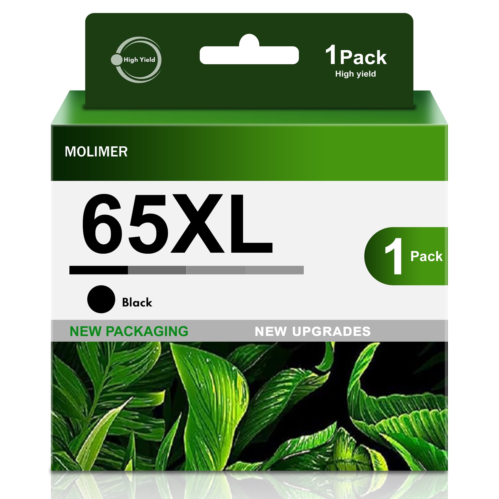 65XL 1 Pack Black Ink Cartridges Compatible for HP Ink 65 High Yield ...