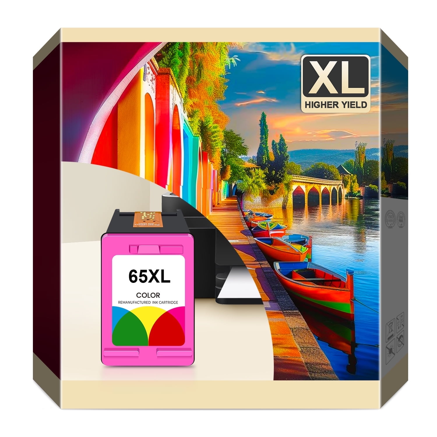 65XL 65 XL Color Ink Cartridge for 65 Ink Work for DeskJet 3772 3752 3755 Envy 5055 5010 5000 ...